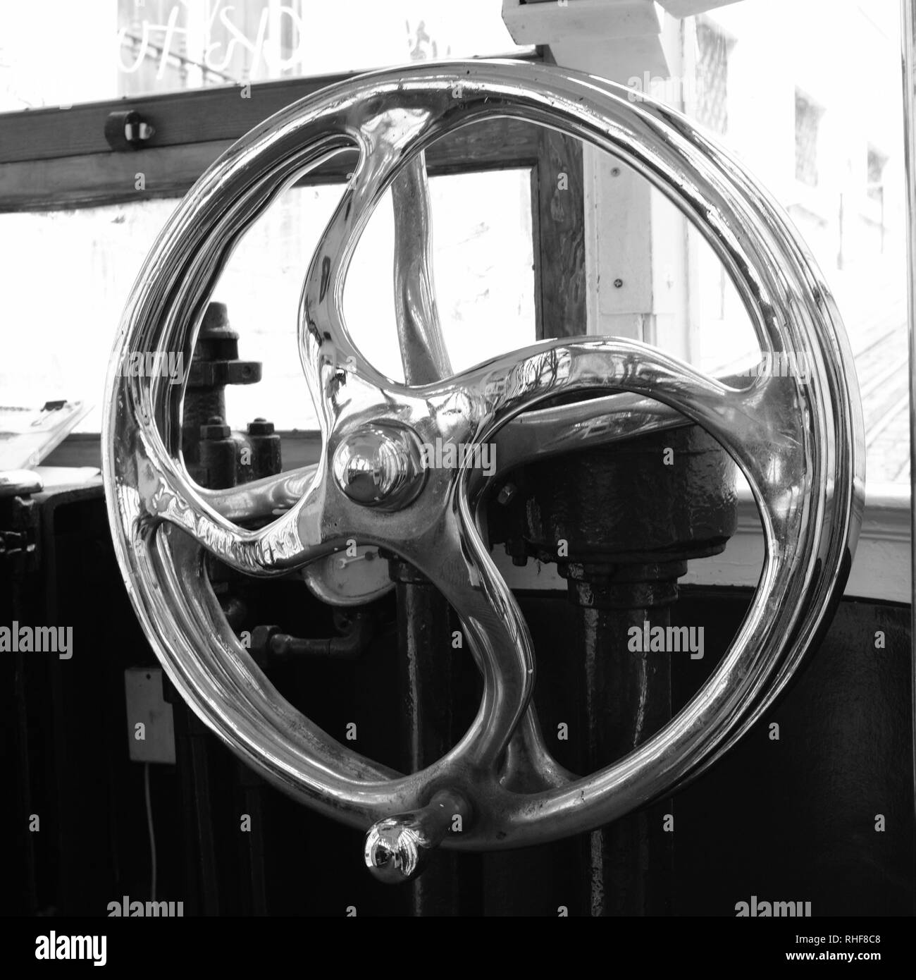 Chrome steering wheel Black and White Stock Photos & Images - Alamy