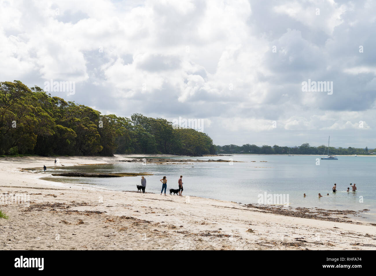 Huskisson, NSW, Australia-December 22, 2018: View over the beach in ...