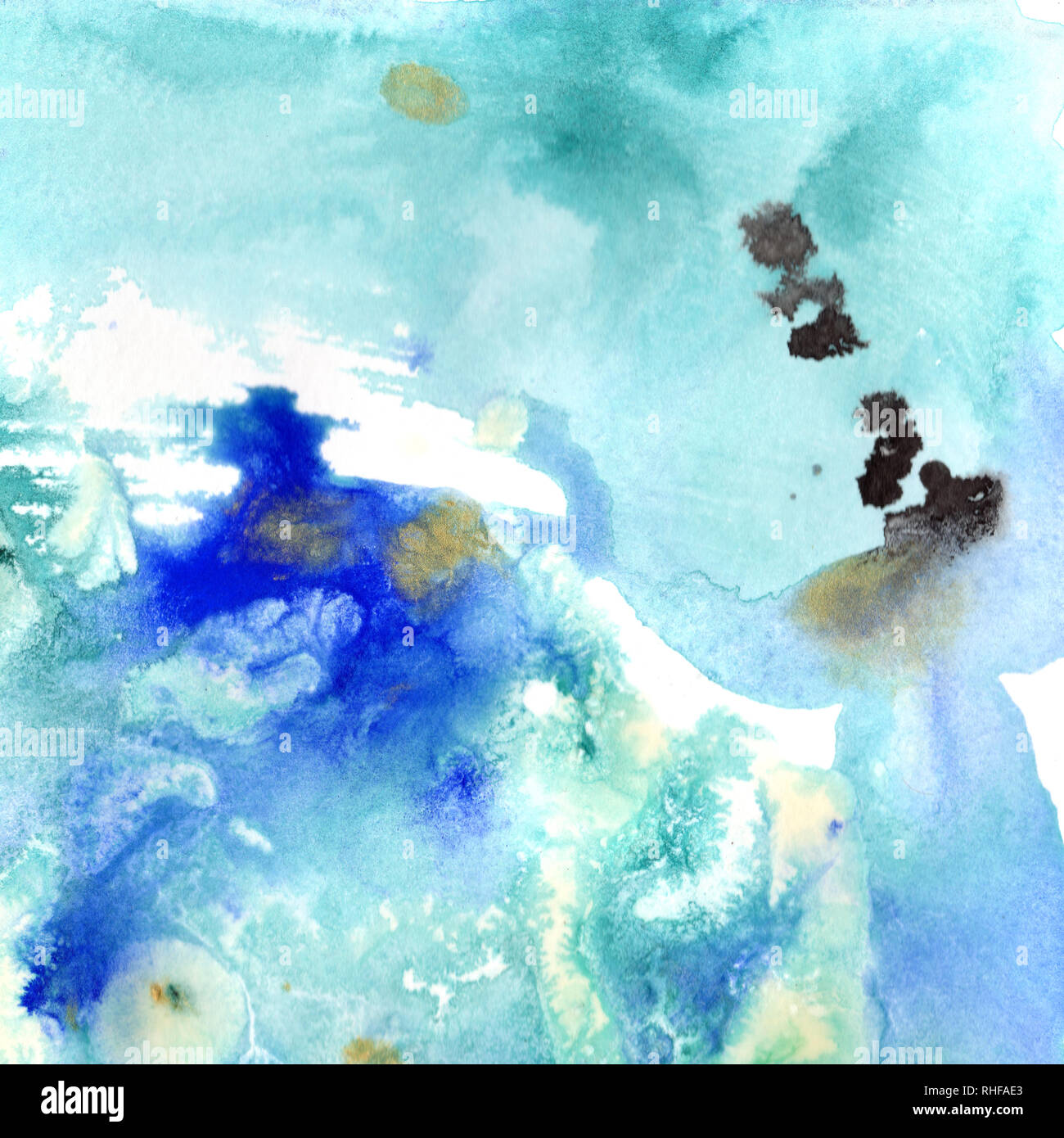 Abstract watercolor paper splash shapes isolated drawing. Illustration ...