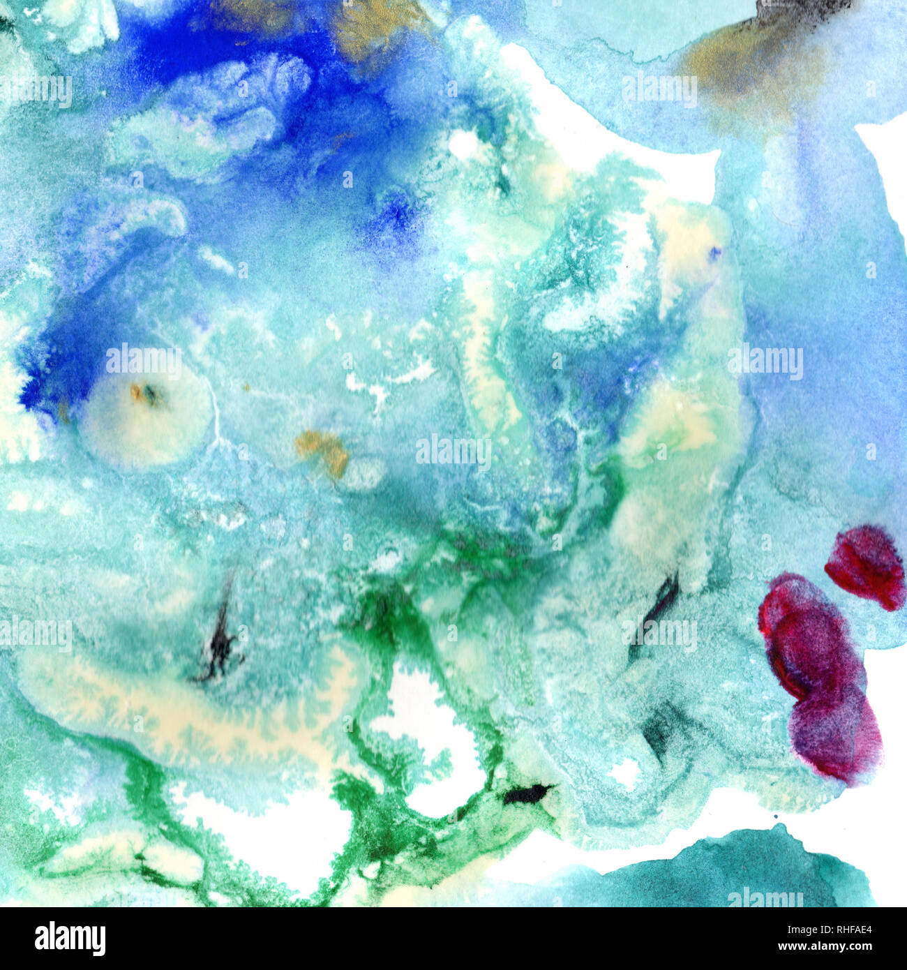 Abstract watercolor paper splash shapes isolated drawing. Illustration ...