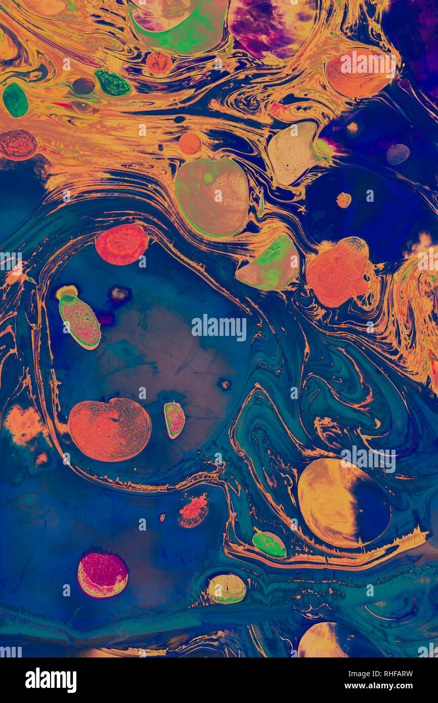 Traditional Ottoman Turkish abstract marbling art patterns as ...