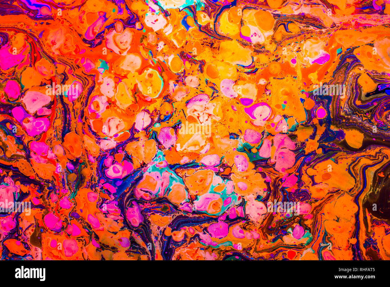 Traditional Ottoman Turkish abstract marbling art patterns as ...