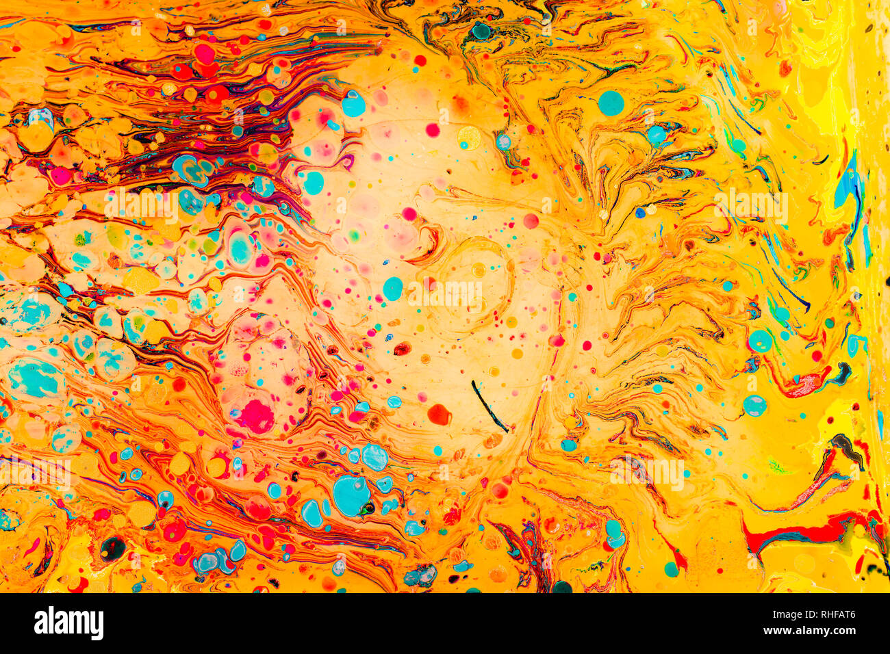 Traditional Ottoman Turkish abstract marbling art patterns as ...