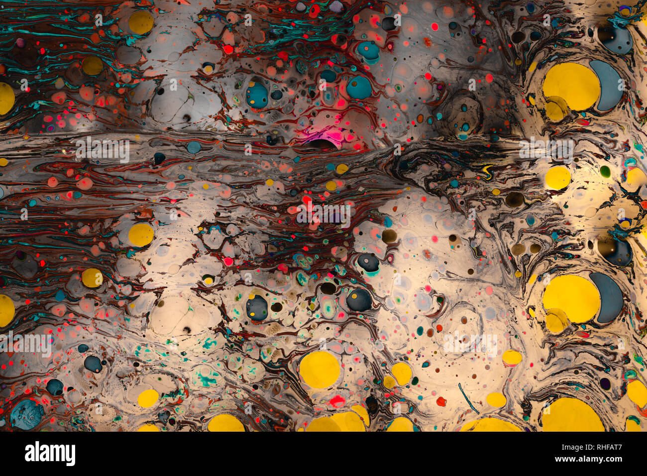 Traditional Ottoman Turkish abstract marbling art patterns as ...