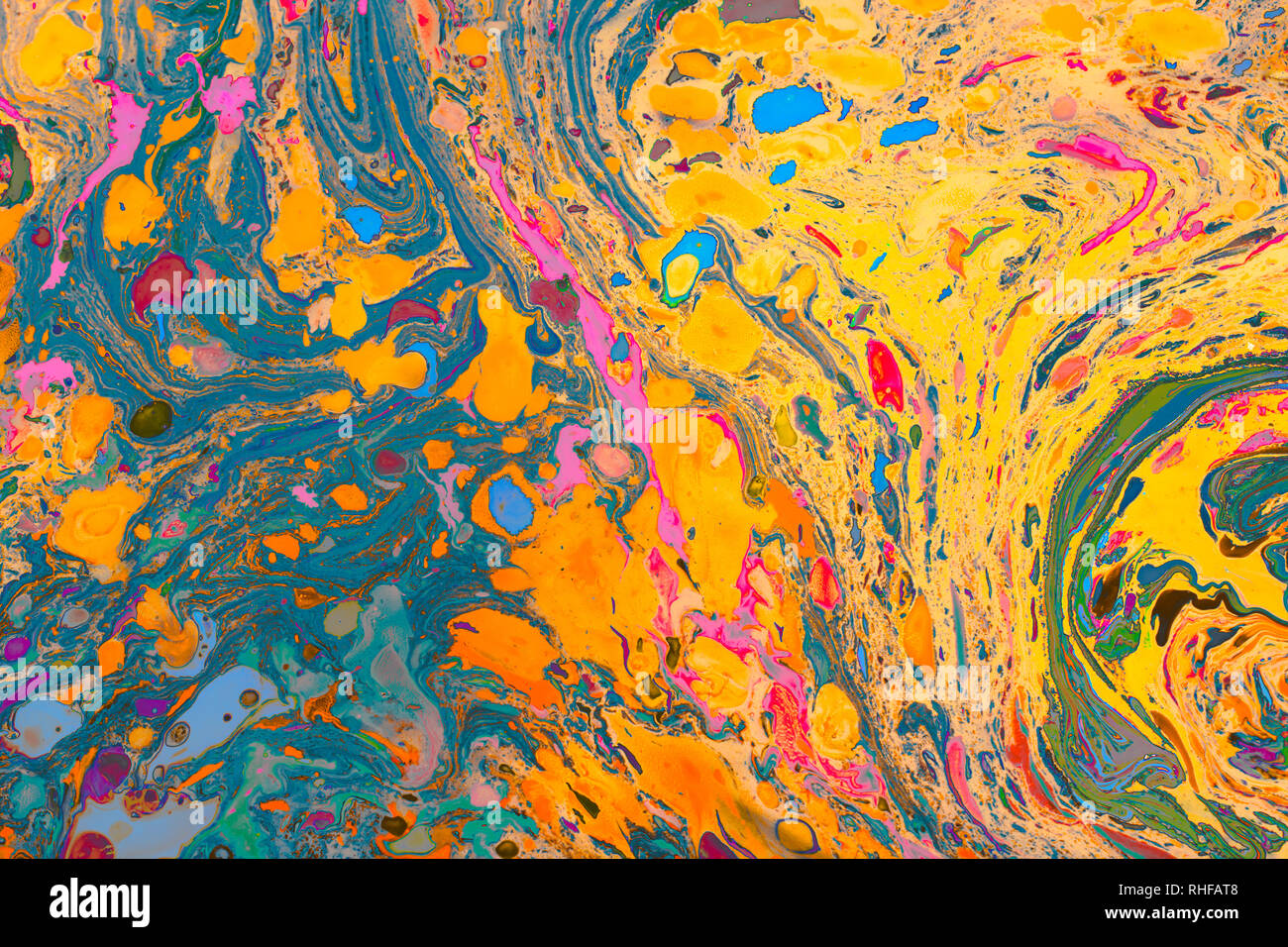 Traditional Ottoman Turkish abstract marbling art patterns as ...