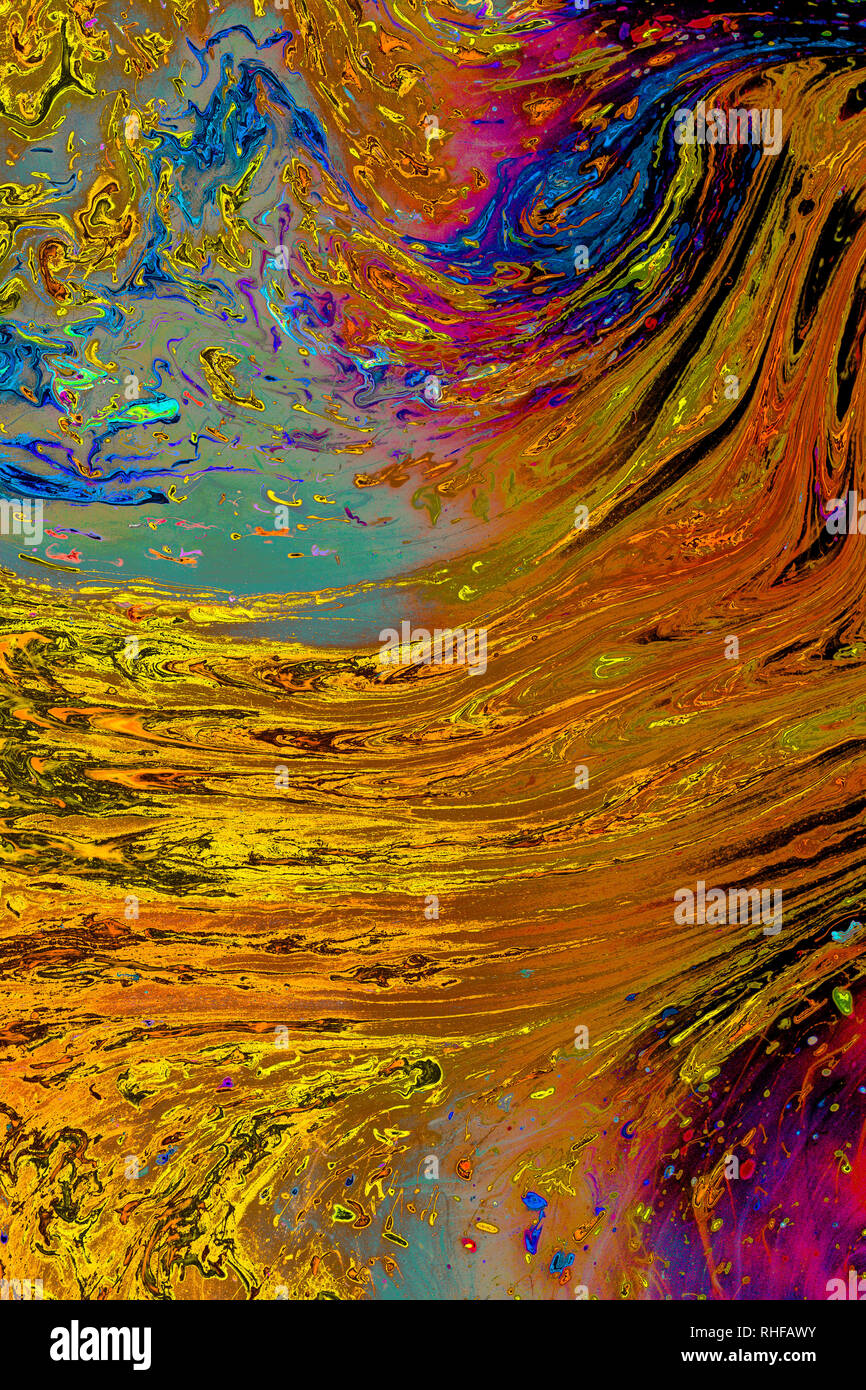 Traditional Ottoman Turkish abstract marbling art patterns as ...