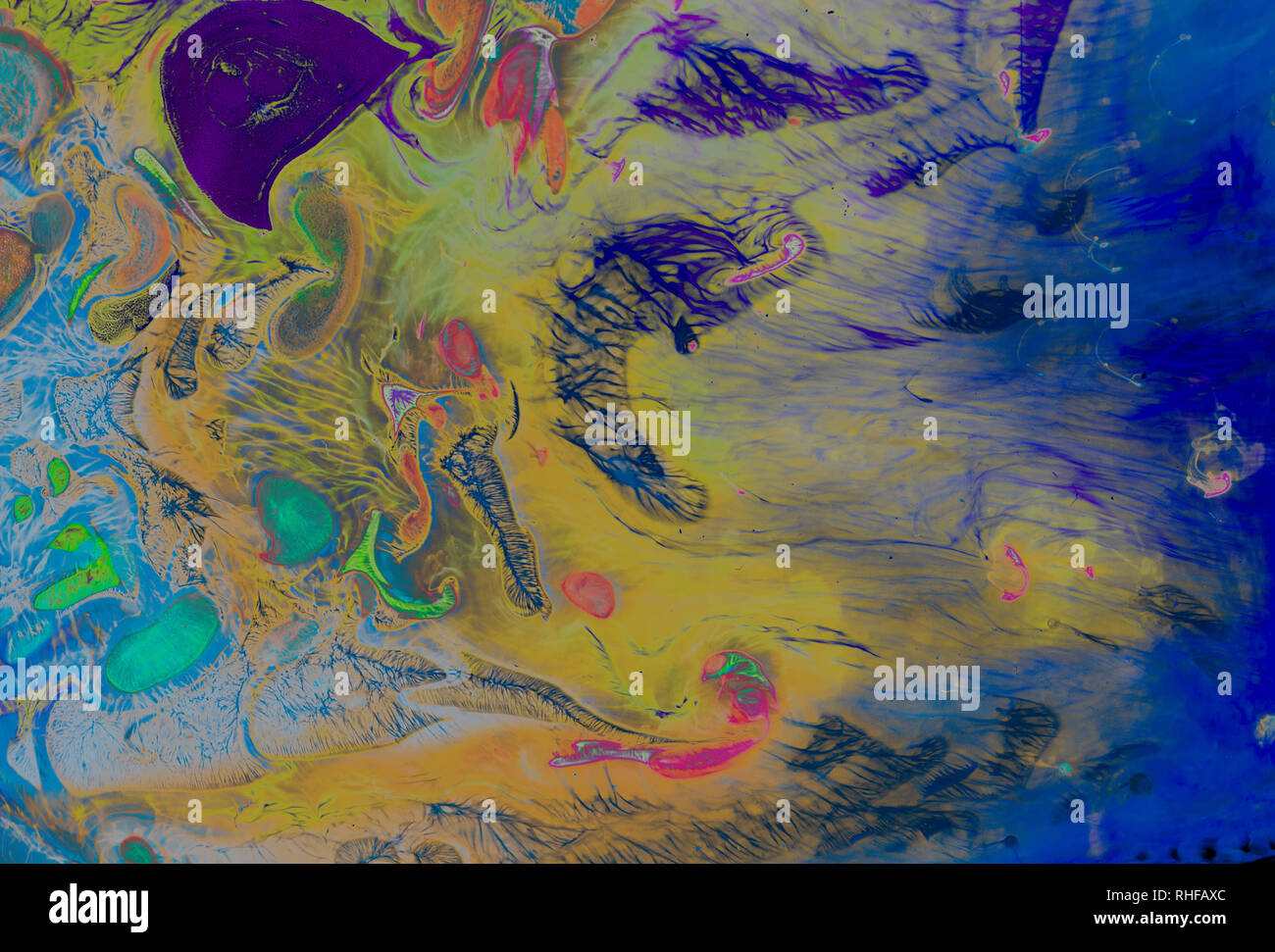 Traditional Ottoman Turkish abstract marbling art patterns as ...