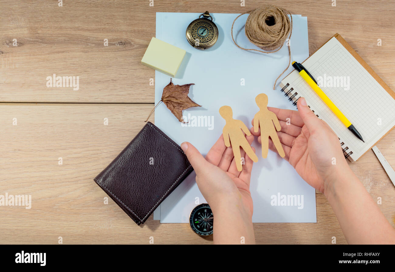 Materials and tools for hand work of art on a desk Stock Photo - Alamy