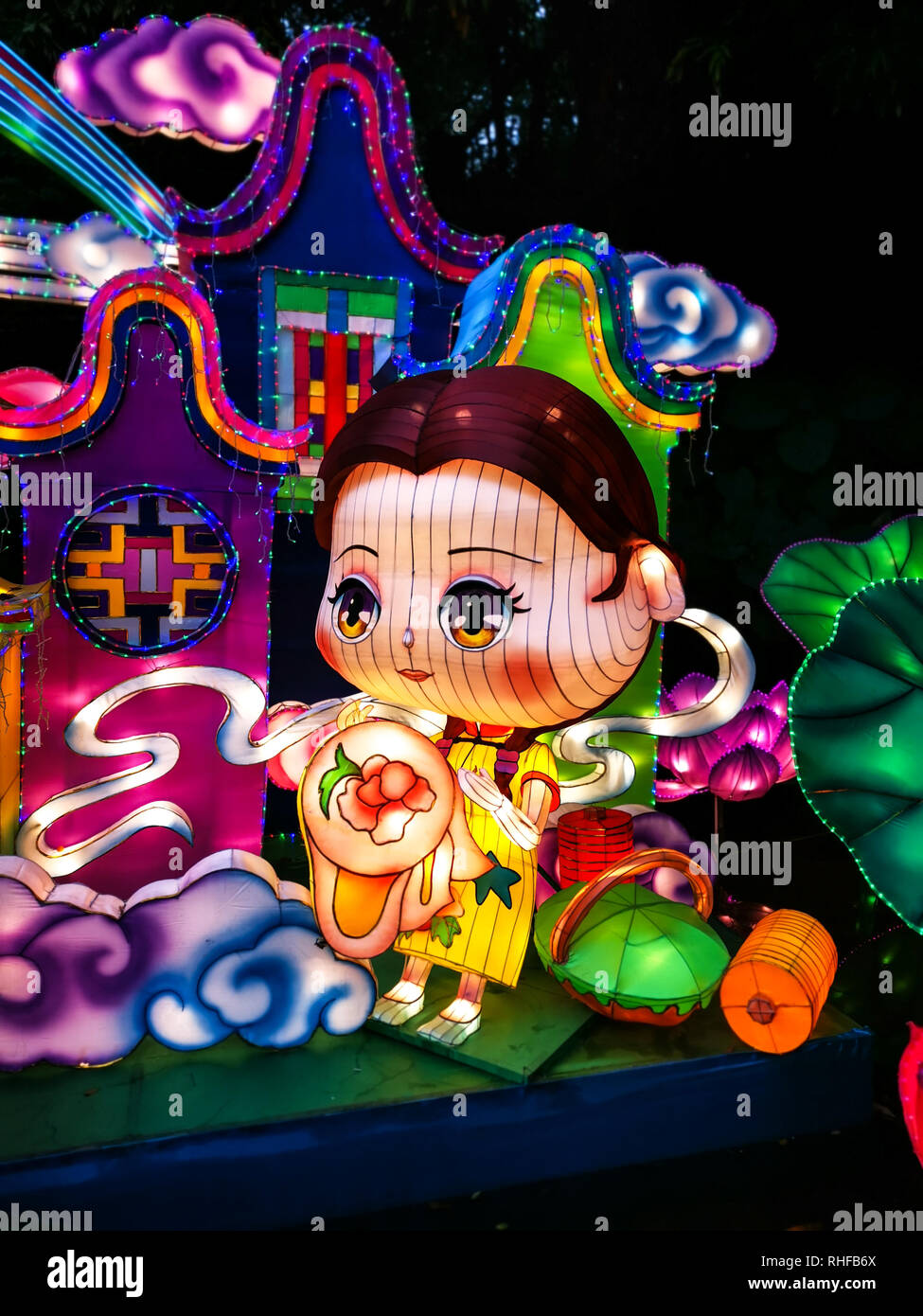 chinese new year spring break colorful lanterns Stock Photo - Alamy