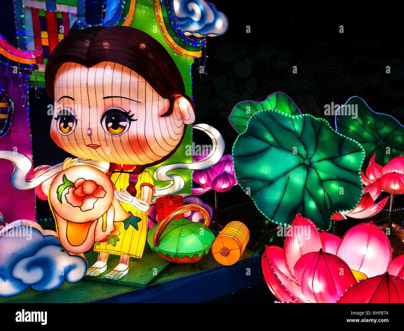 chinese new year spring break colorful lanterns Stock Photo - Alamy