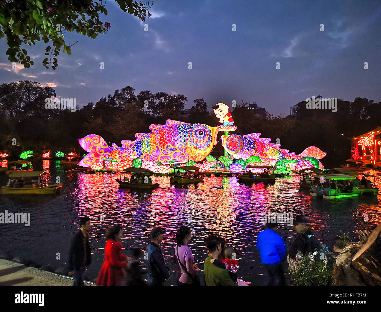 chinese new year spring break colorful lanterns Stock Photo - Alamy