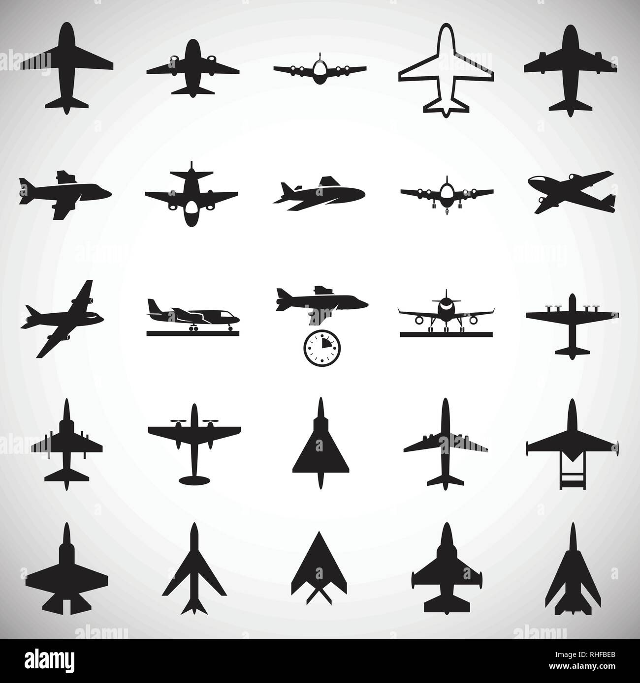 Airplane icons on white background for graphic and web design, Modern ...