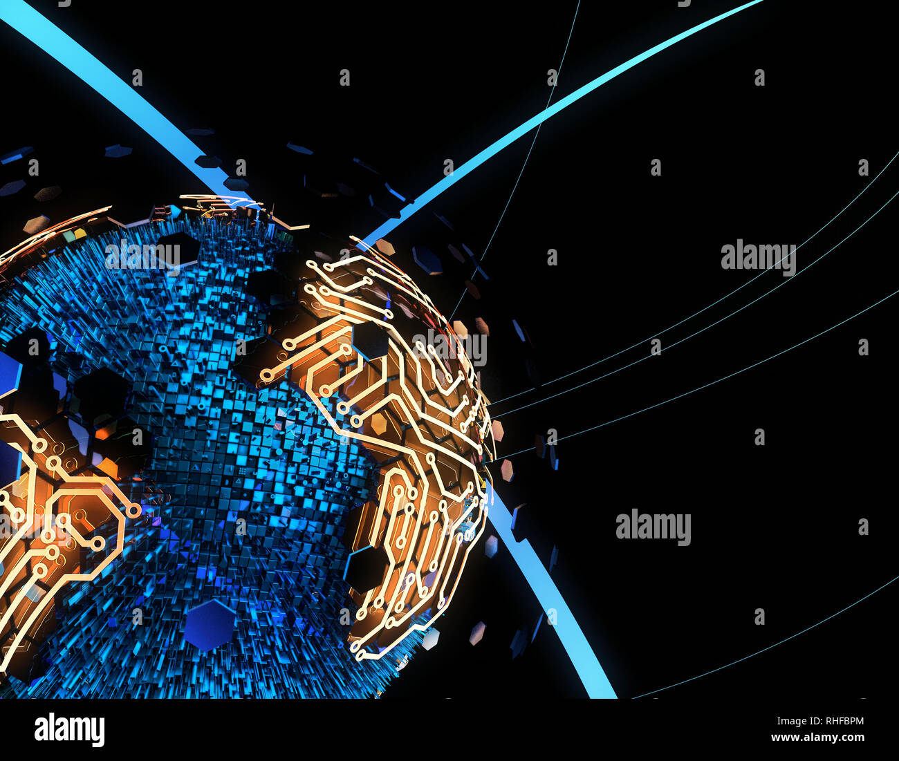 Internet smart earth technology, circuit board data transmission Stock ...