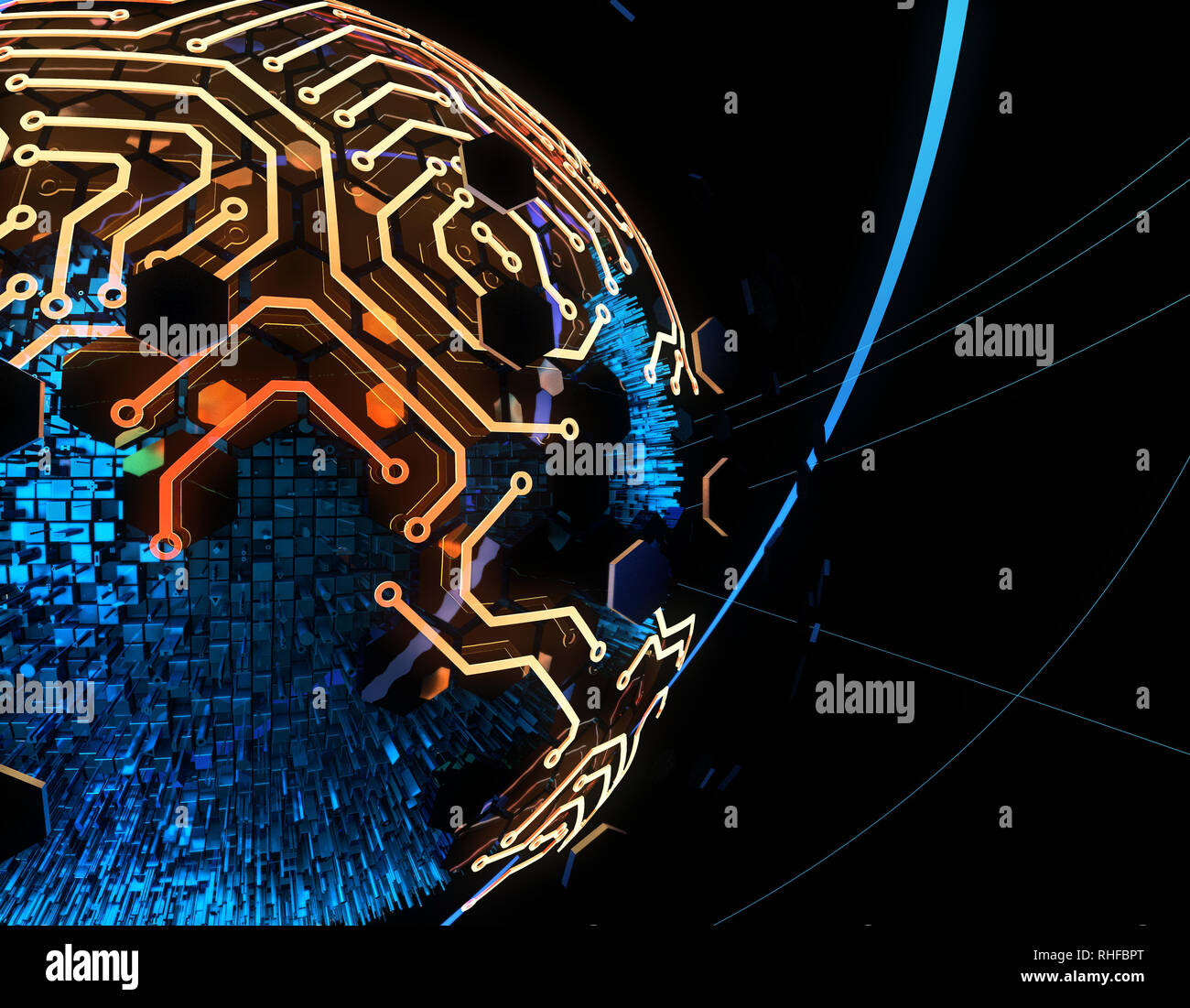 Internet smart earth technology, circuit board data transmission Stock ...