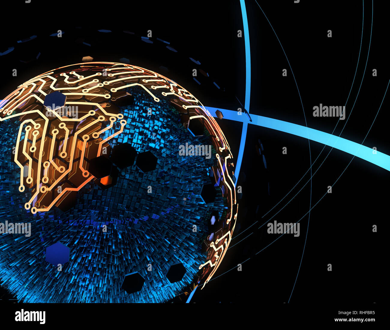 Internet smart earth technology, circuit board data transmission Stock ...