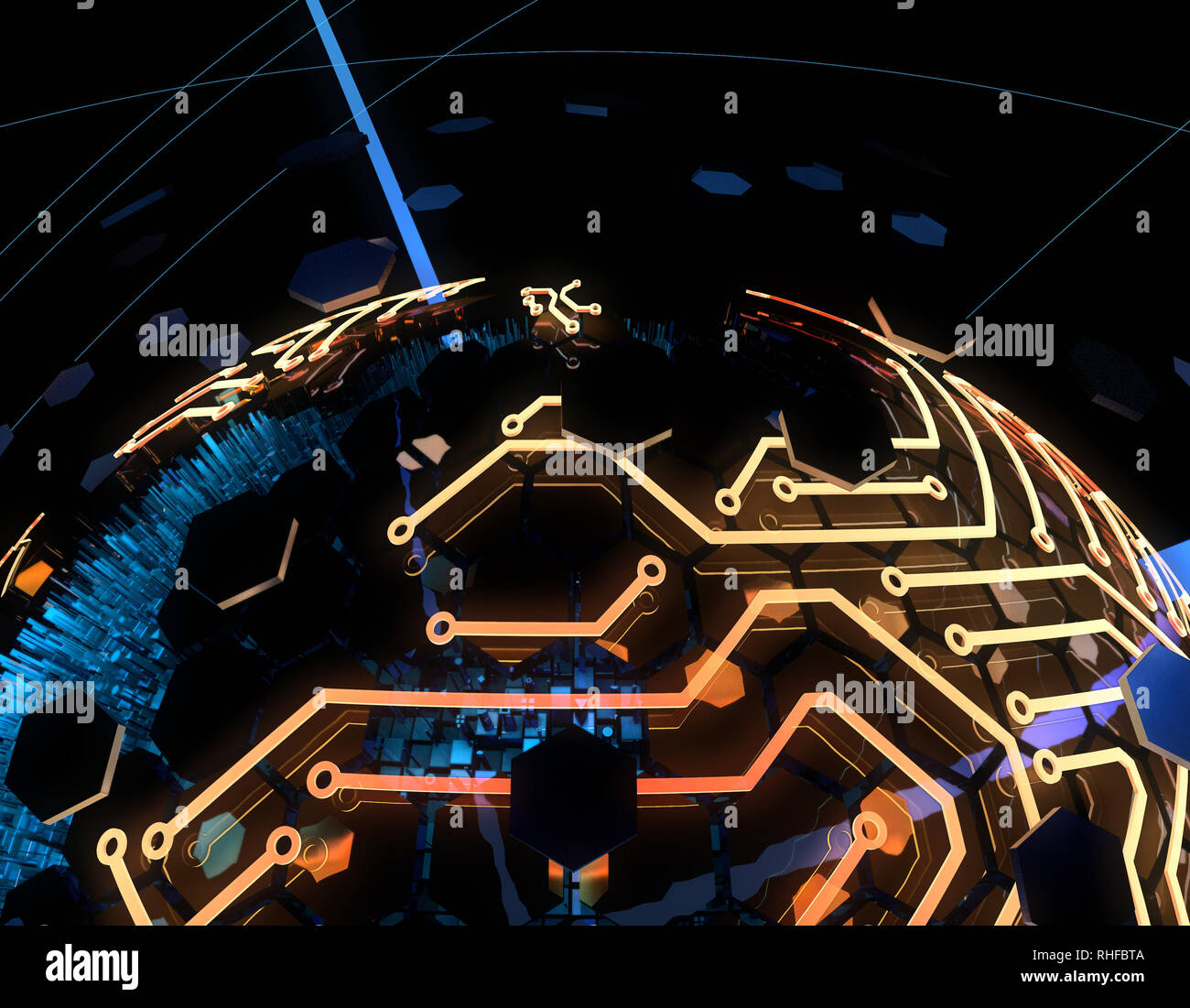 Internet smart earth technology, circuit board data transmission Stock ...