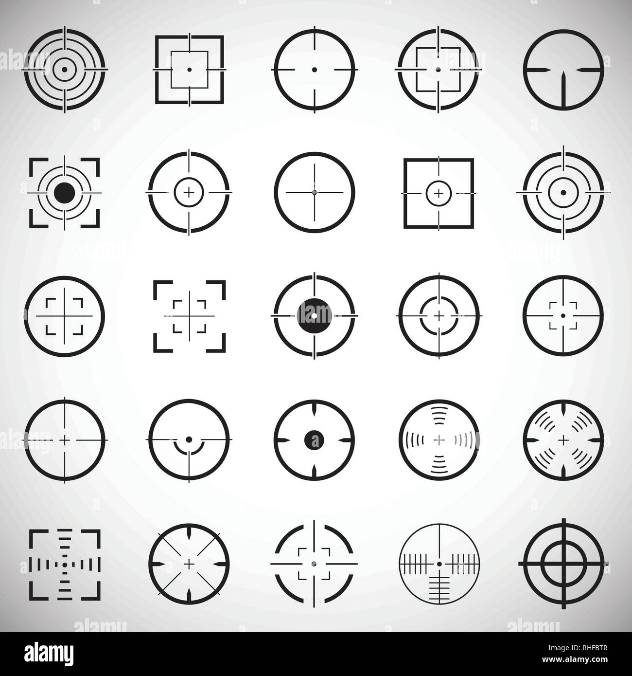 Target icon set on white background for graphic and web design, Modern ...