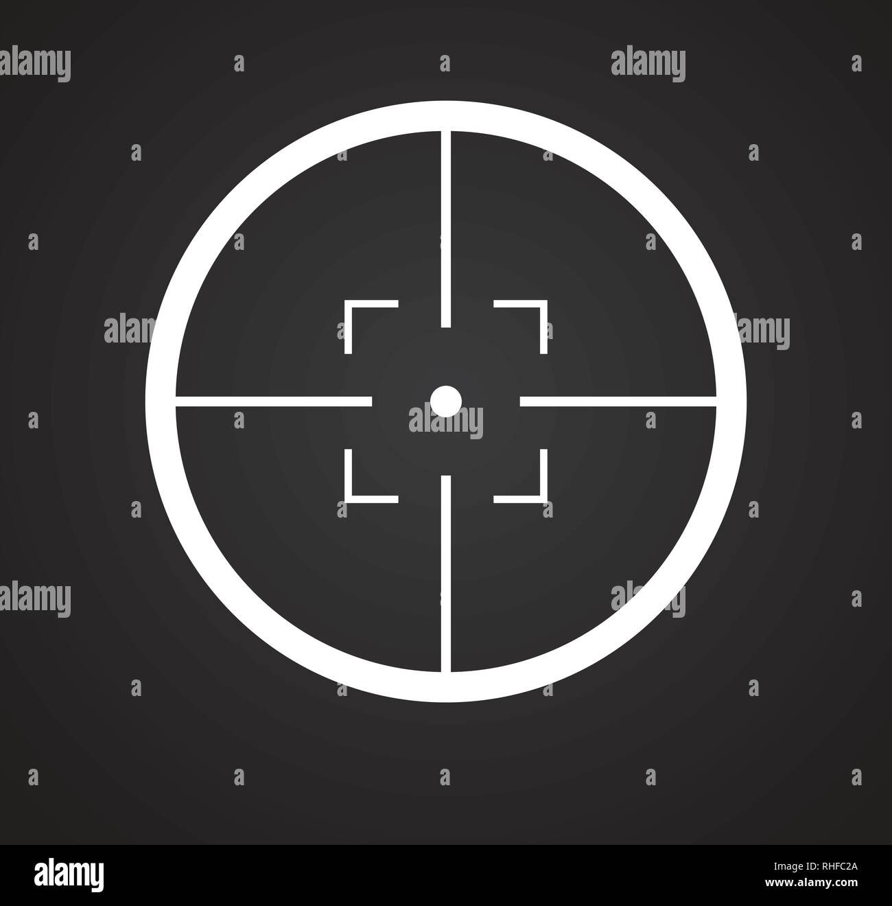 Target icon set on black background for graphic and web design, Modern ...
