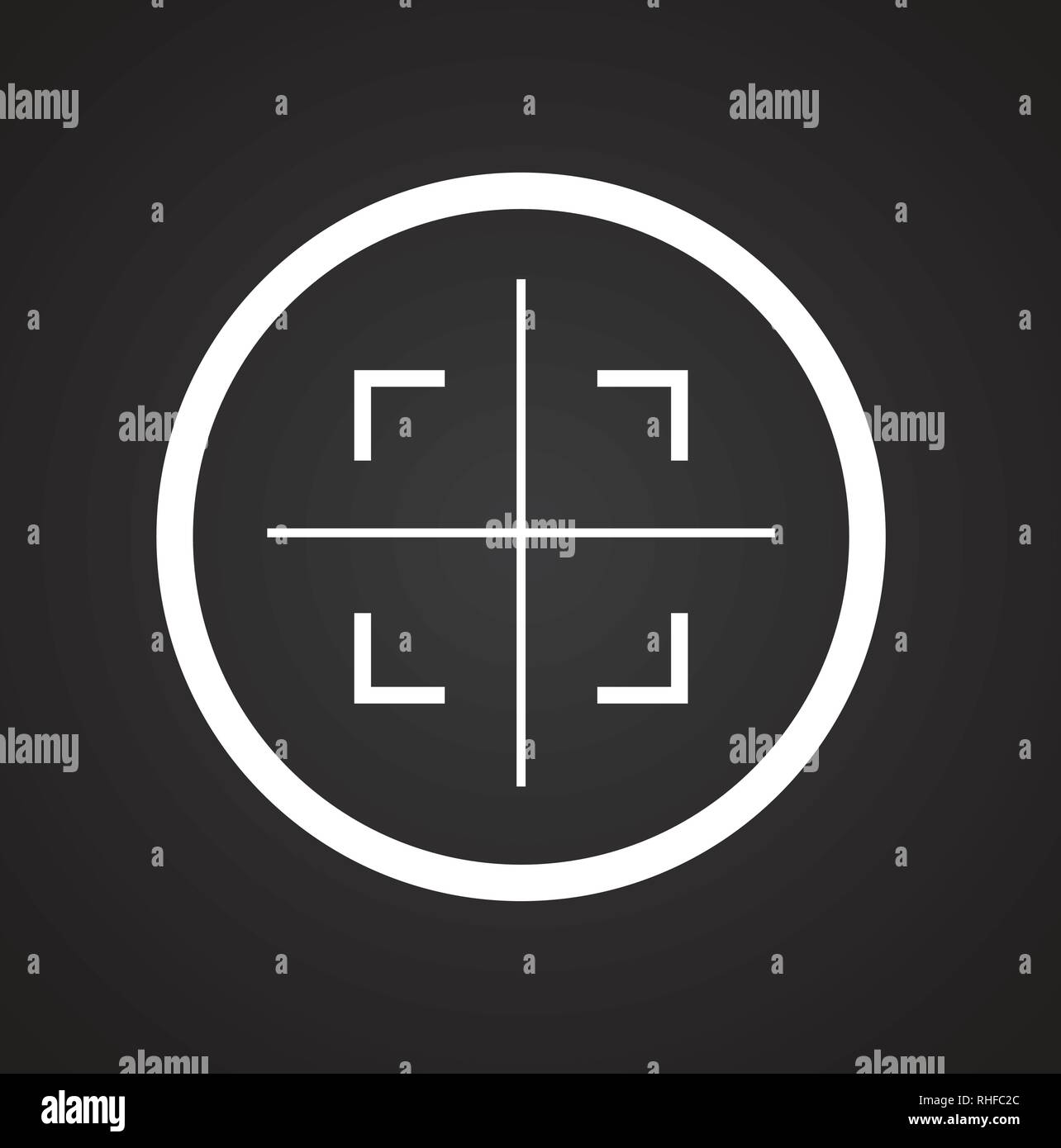 Target icon set on black background for graphic and web design, Modern ...