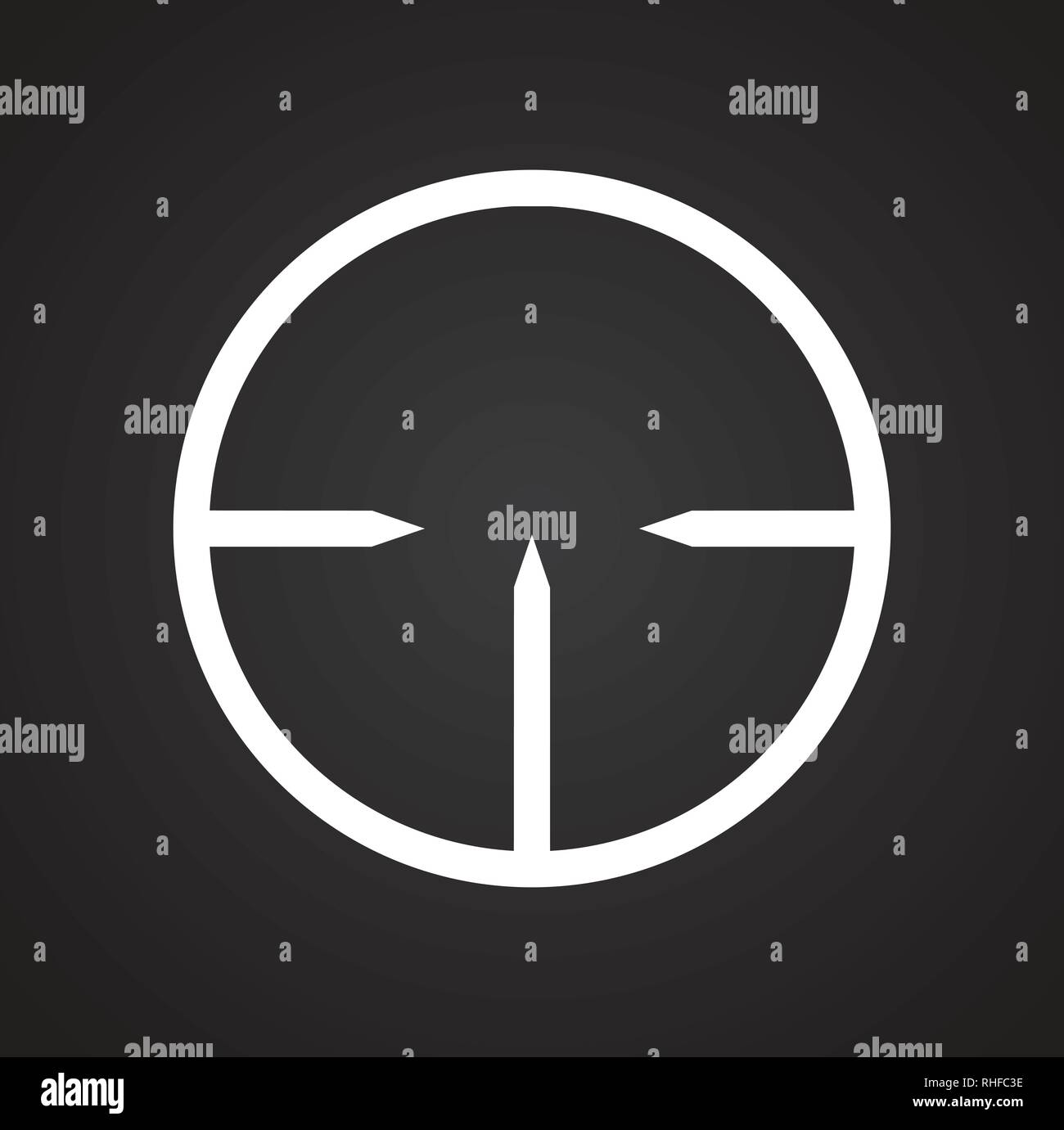 Target icon set on black background for graphic and web design, Modern ...