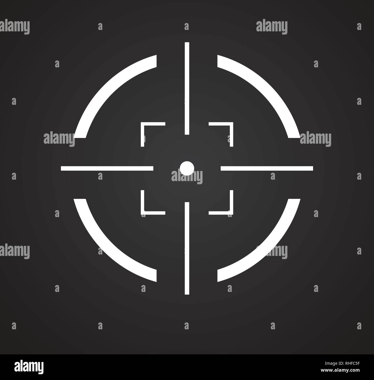 Target icon set on black background for graphic and web design, Modern ...