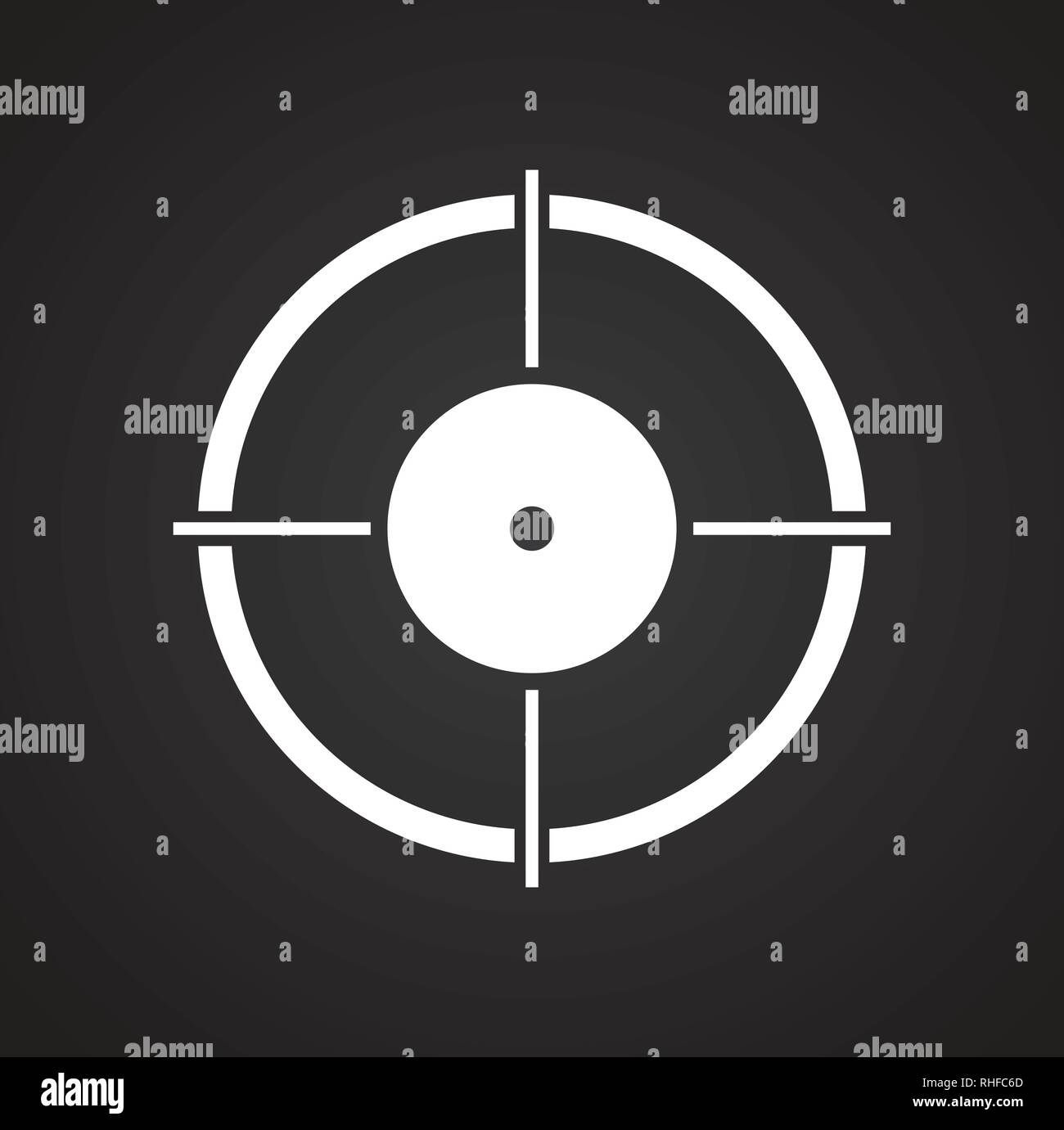 Target icon set on black background for graphic and web design, Modern ...