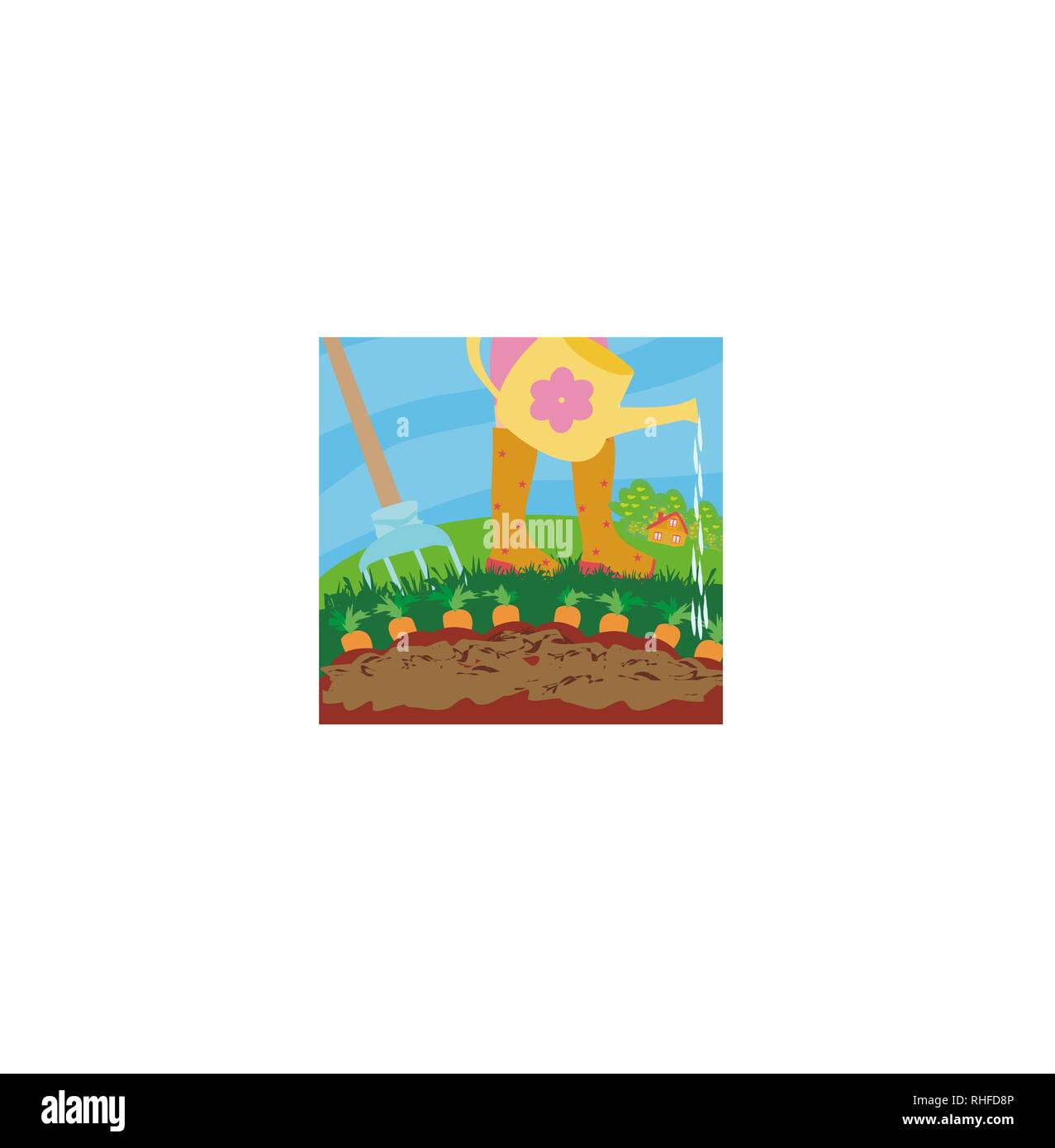 Grow vegetables at home Stock Vector Images - Alamy