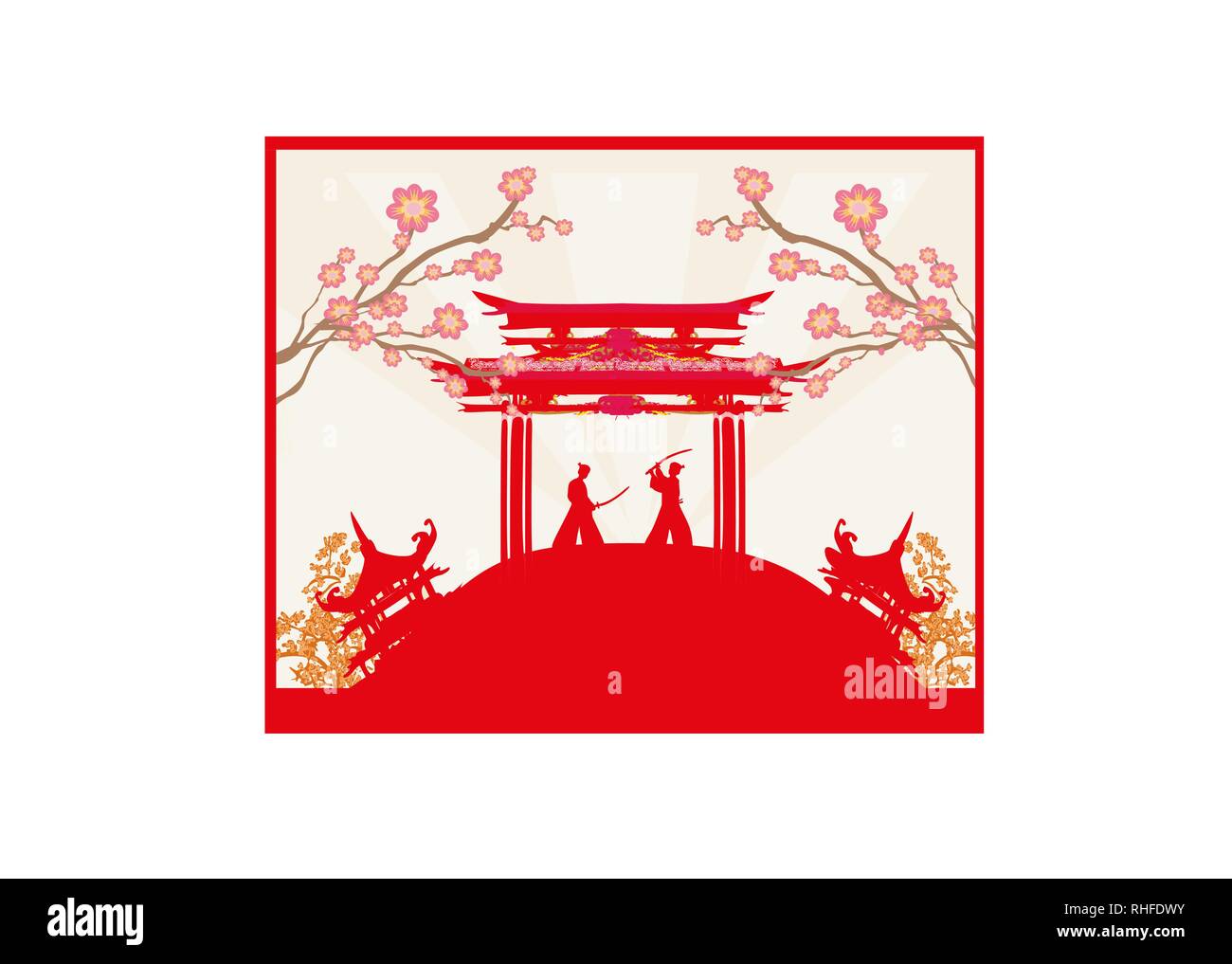 Japanese Samurai fighter - card Stock Vector Image & Art - Alamy