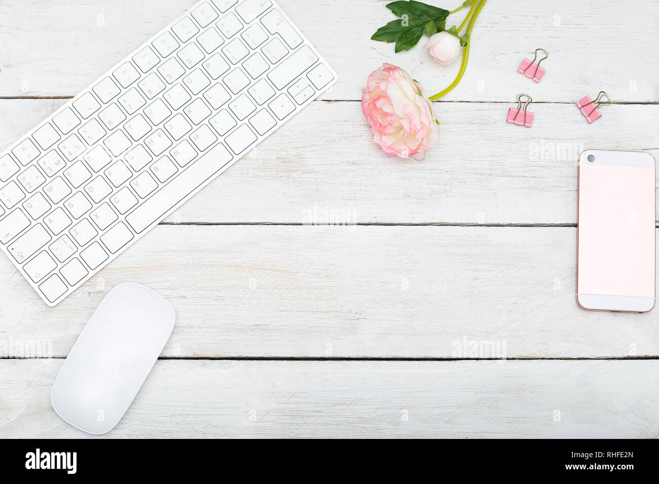 Female desktop accessories mock hi-res stock photography and images - Alamy