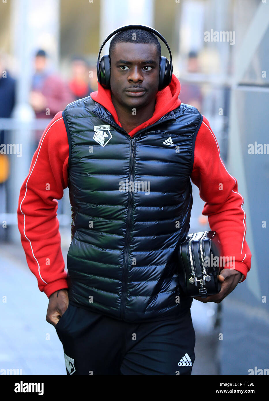 Watford's Ken Sema arriving before the Premier League match at the AMEX ...