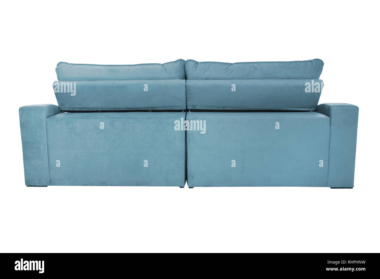 modern blue suede couch sofa isolated on white background Stock Photo ...