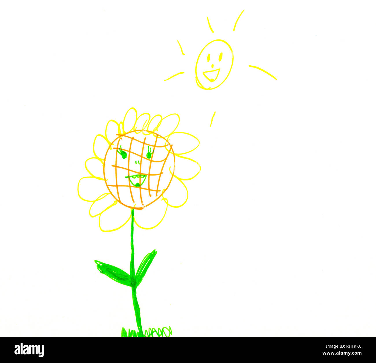 Sunflower Drawing Child High Resolution Stock Photography and Images ...
