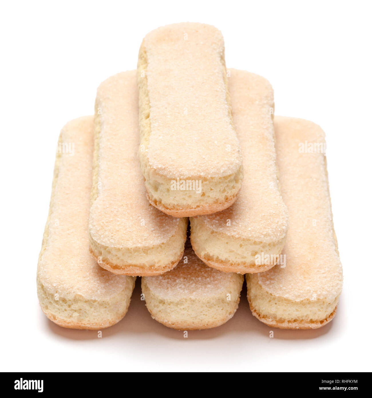 Traditional Italian Savoiardi ladyfingers Biscuits on White Background ...