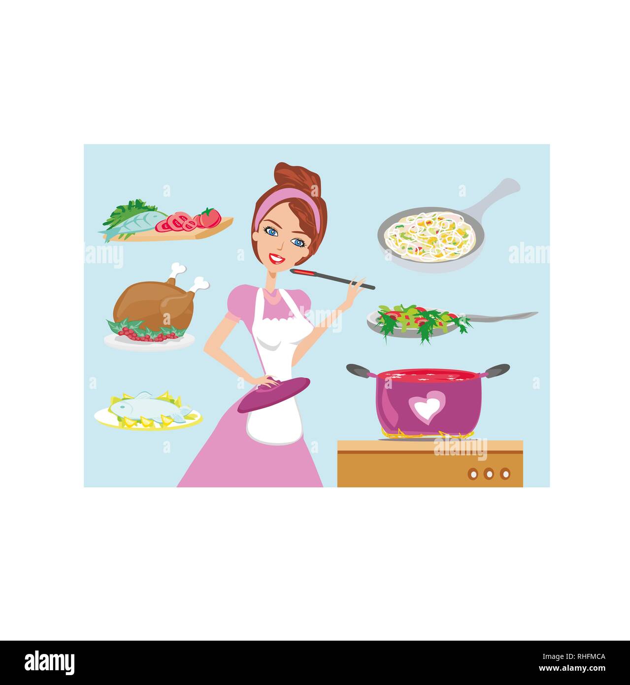 Try eating female Stock Vector Images - Alamy