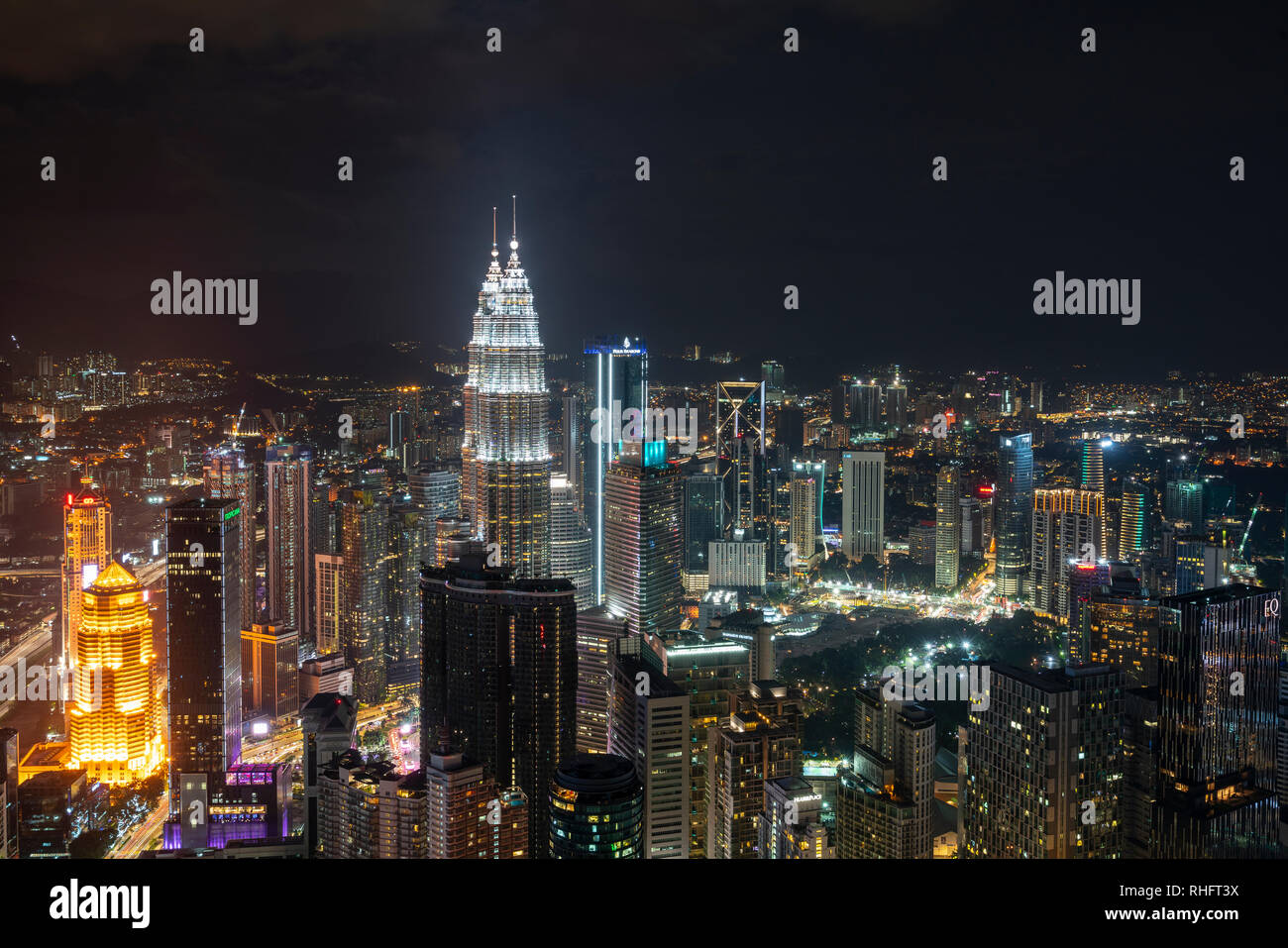 A panoramic view of Kuala Lumpur,. Malaysia at night Stock Photo - Alamy