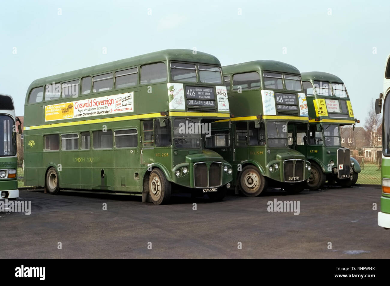 London Country Buses at Chelsham Garage -1 Stock Photo - Alamy