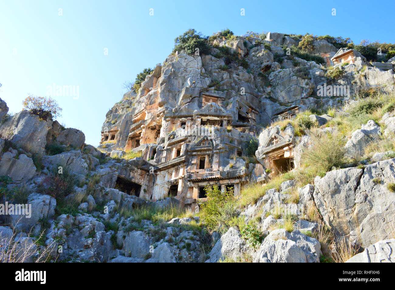 The rock tombs of Demre, Turkey Stock Photo - Alamy