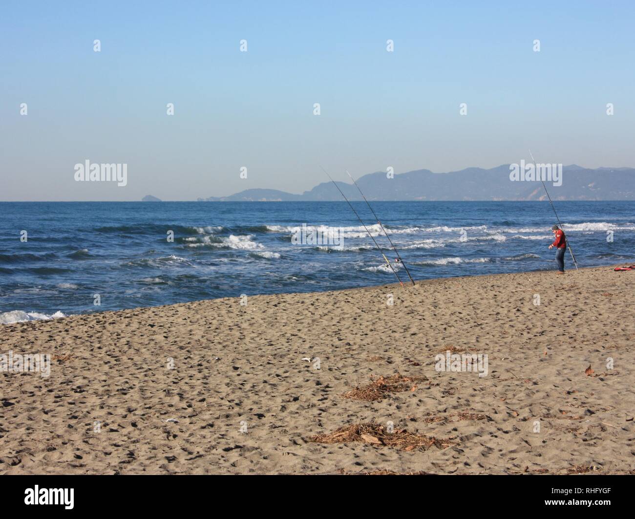 fisherman at the beach Stock Photo - Alamy
