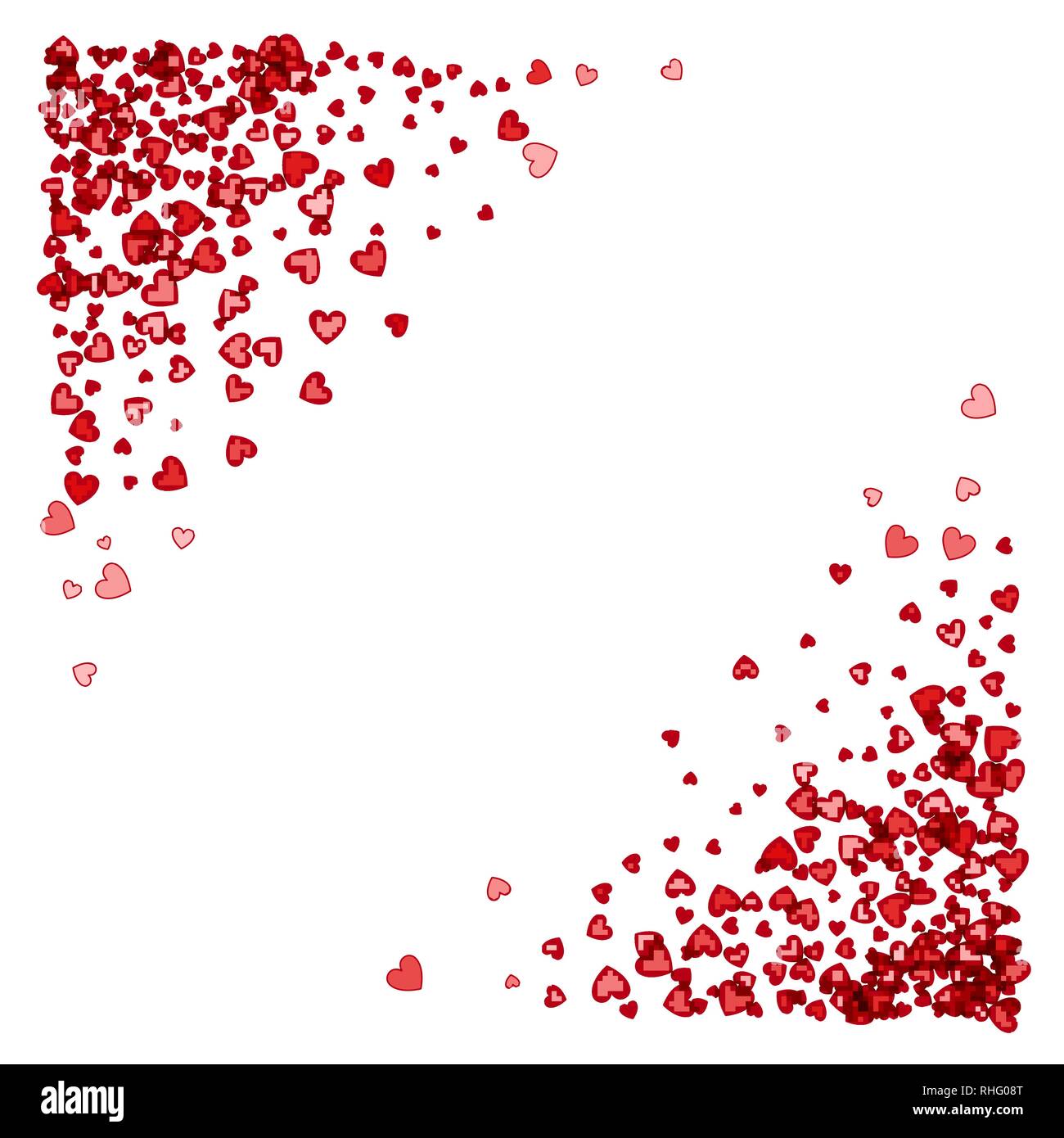 Frame or border of random scatter hearts Stock Vector Image & Art - Alamy