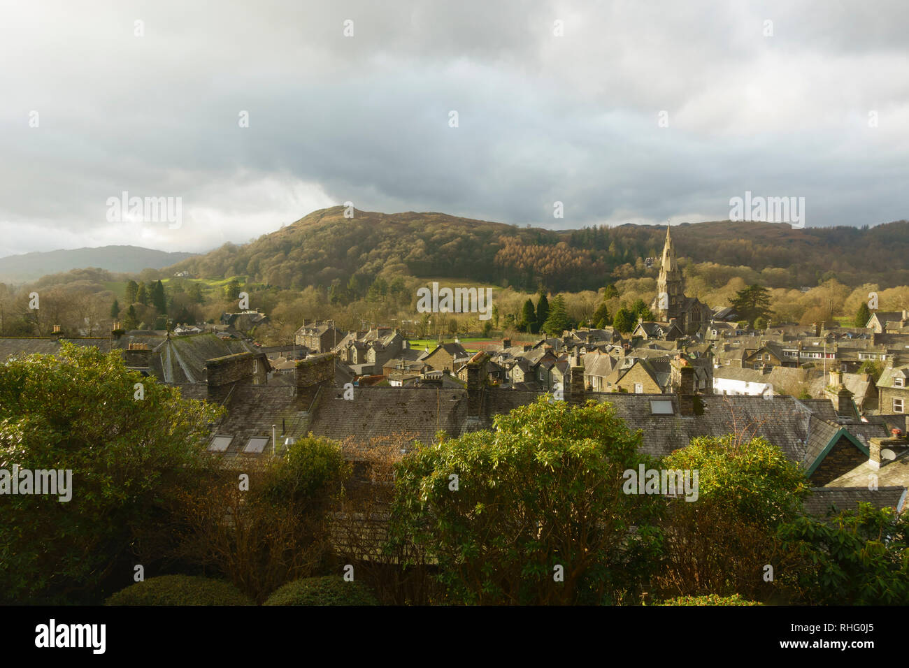 Ambleside rooftops, Lake District, Cumbria Stock Photo - Alamy