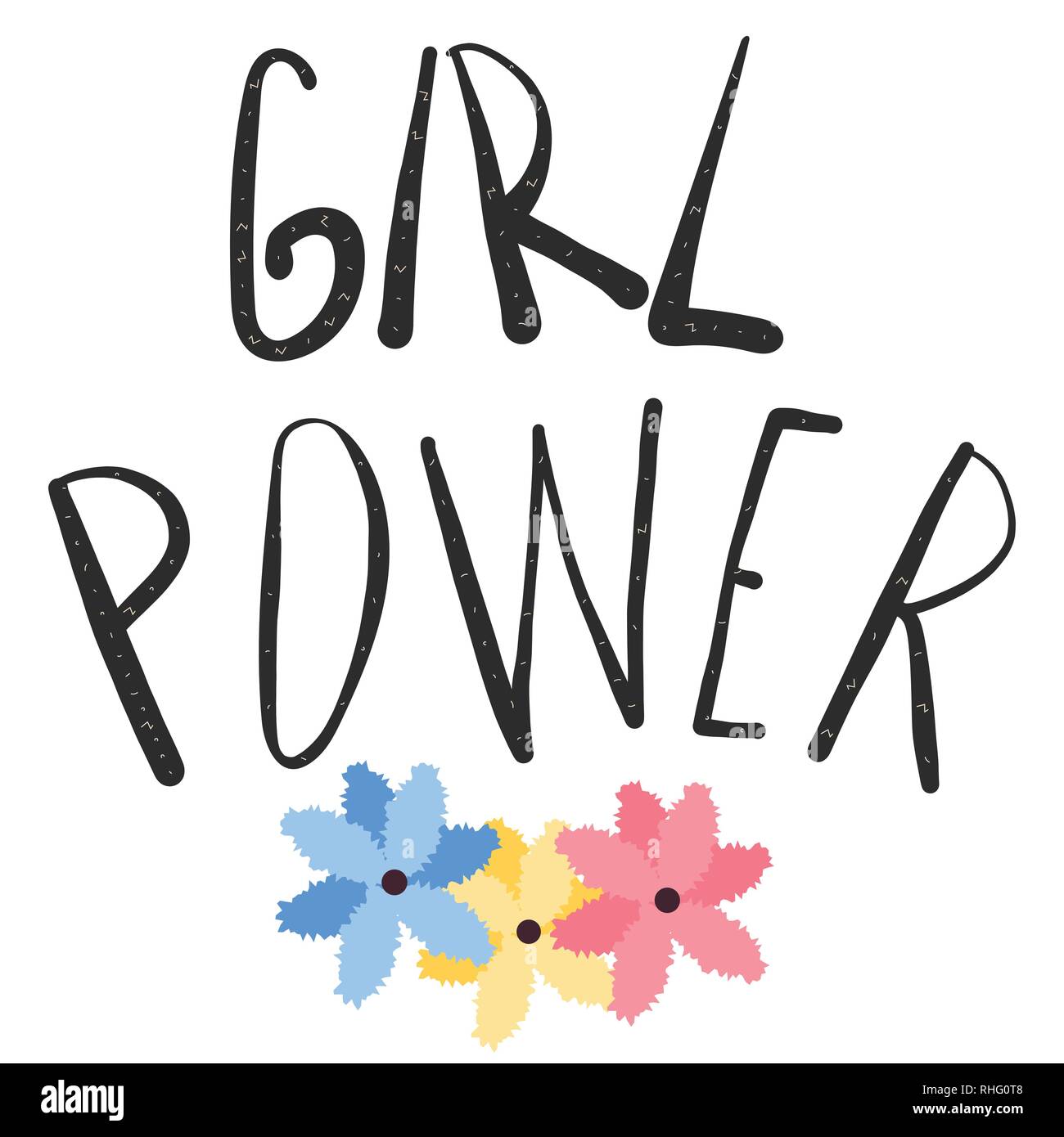 Girl Power feminism quote. Woman motivational slogan. Vector ...