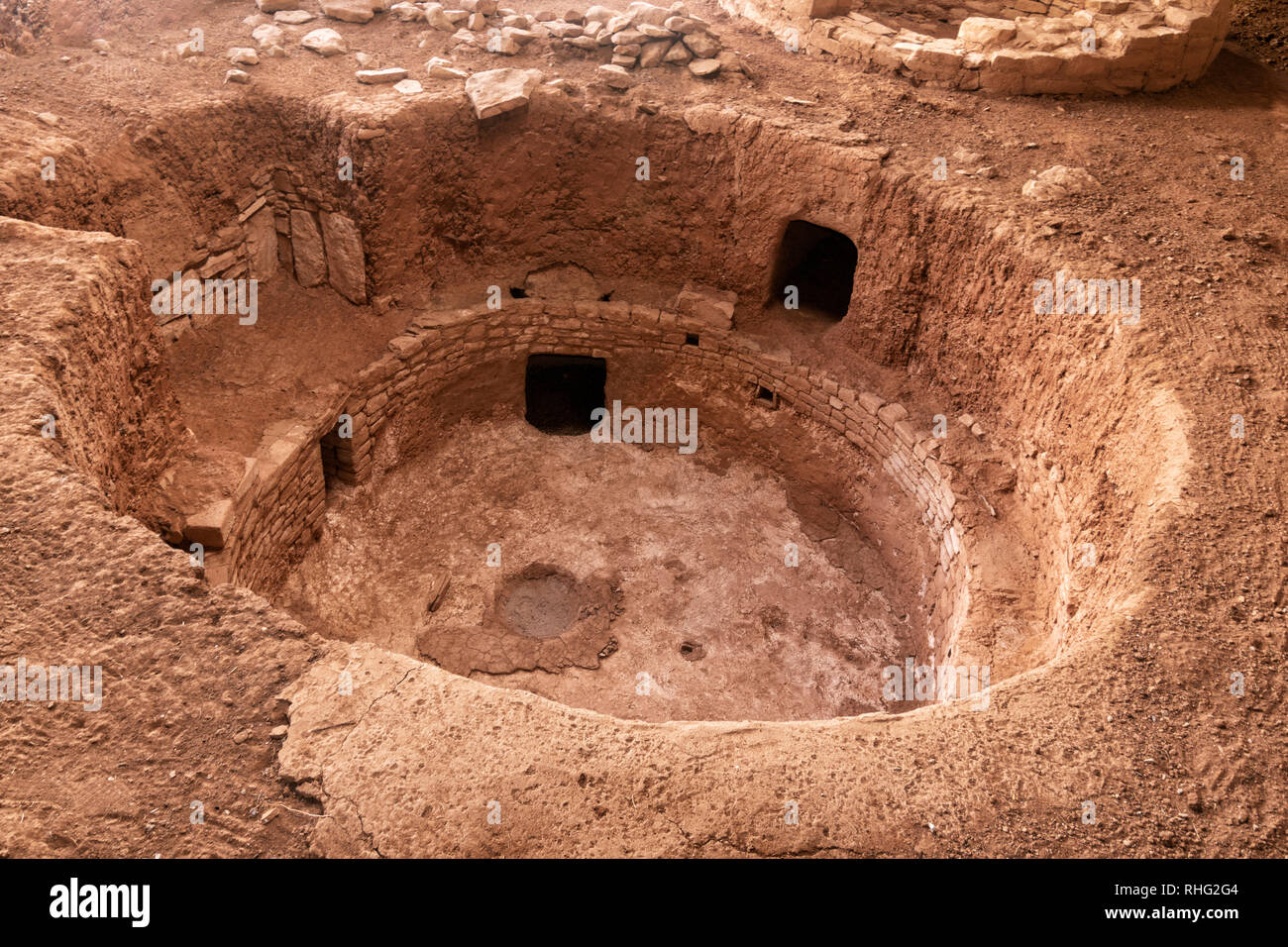 Mesa Verde National Park Pueblo kiva pit house, A.D. 700-950 Stock ...