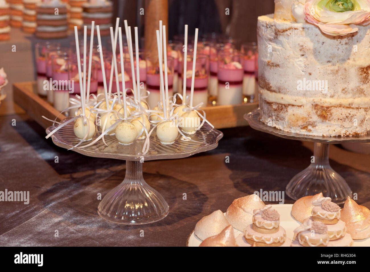 Food sweets junk food confectionery and eating concept close up of cake ...