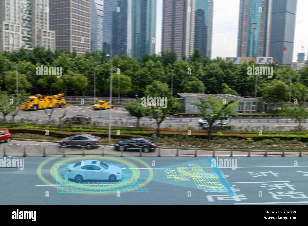 iot smart automotive Driverless car with artificial intelligence ...