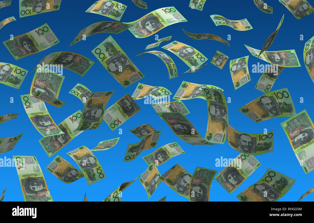 Flying Australian Dollar (isolated with clipping path Stock Photo - Alamy