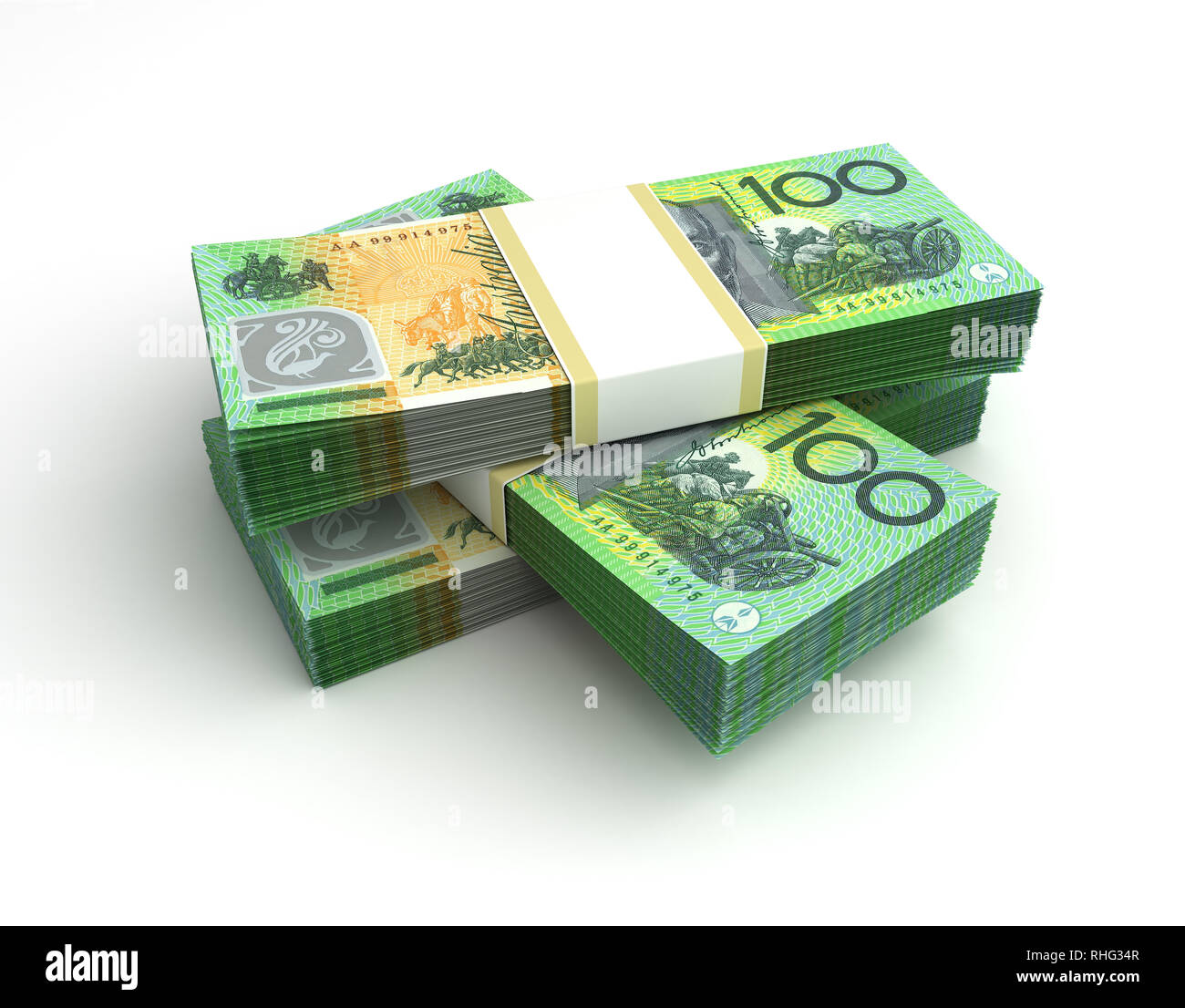 Stack of Australian Dollar (Isolated on white background Stock Photo ...