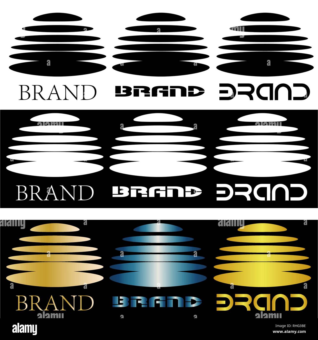 Abstract logo from the hemisphere divided into ellipses and the ...