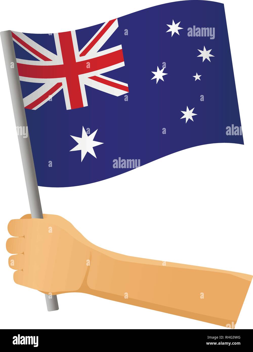 Australia flag in hand. Patriotic background. National flag of ...