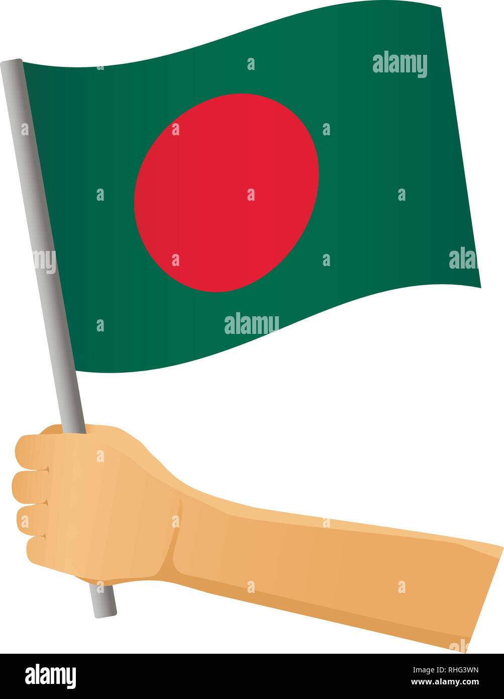 Bangladesh flag in hand. Patriotic background. National flag of ...