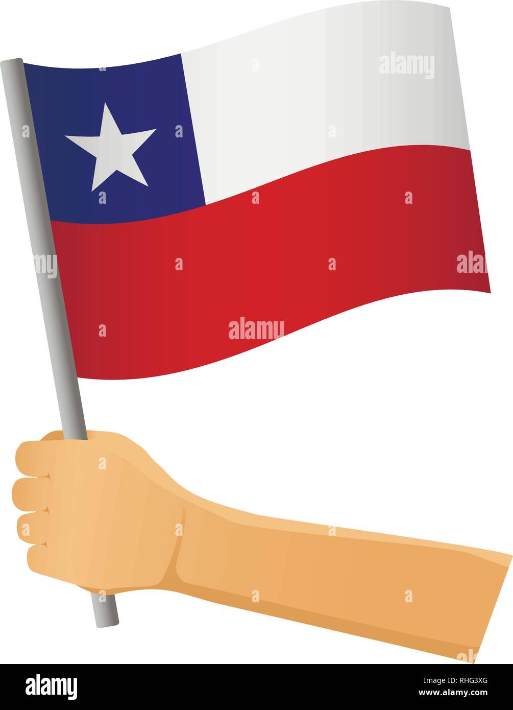 Chile flag in hand. Patriotic background. National flag of Chile vector ...